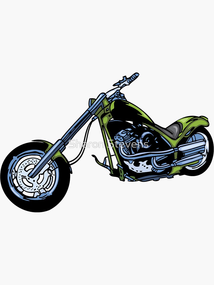 "Custom Chopper - motorcycle" Sticker for Sale by whitetigerau | Redbubble