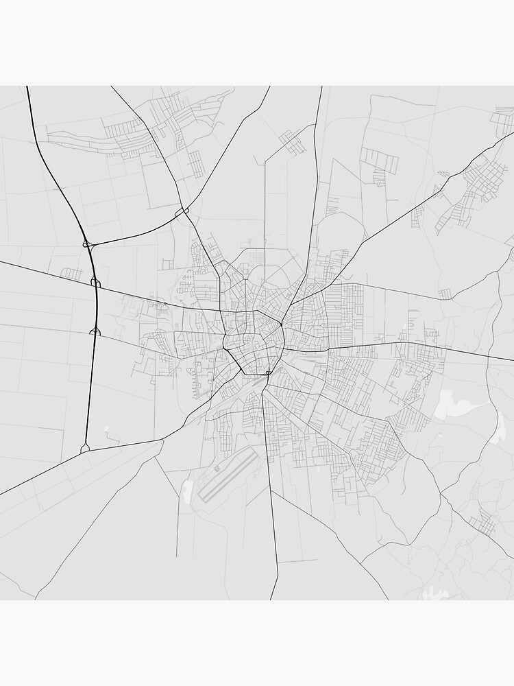 "Debrecen, Hungary Map. (Black on white)" Sticker by Graphical-Maps ...