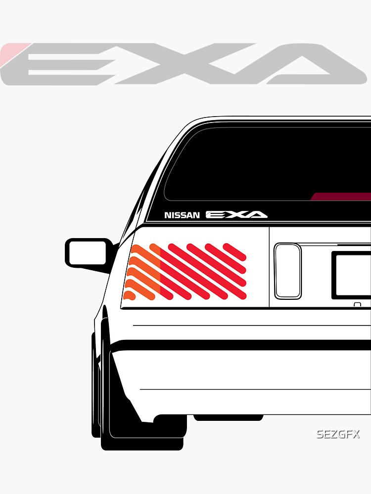 "Nissan Exa Sportback - White" Sticker for Sale by SEZGFX | Redbubble
