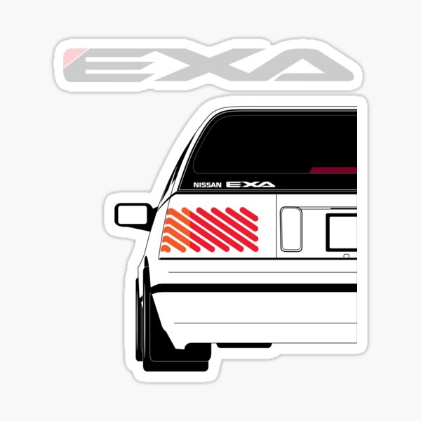 "Nissan Exa Sportback - White" Sticker for Sale by SEZGFX | Redbubble