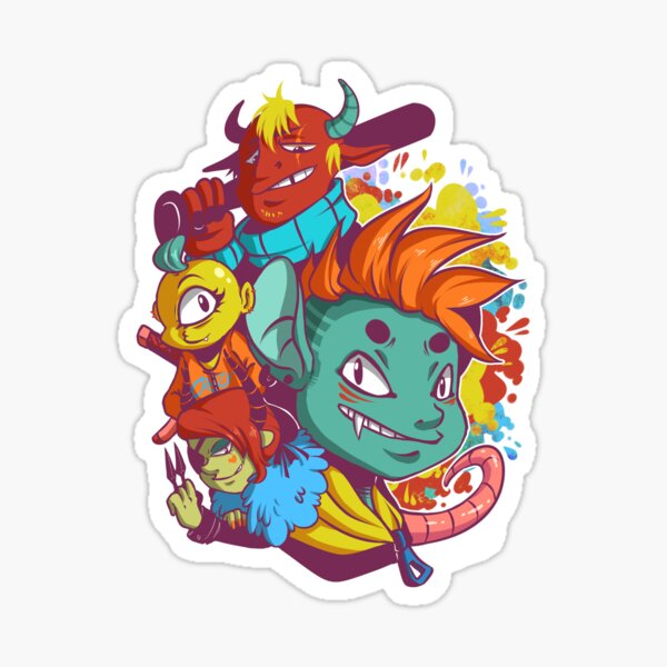 Monstrous Gang..." Sticker for Sale by Traumlaterne | Redbubble