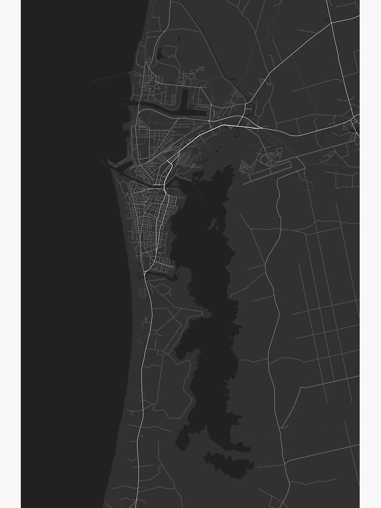 "Liepaja, Latvia Map. (White on black)" Sticker for Sale by Graphical ...