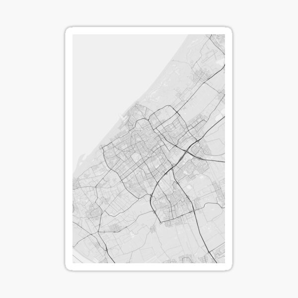 "The Hague, Netherlands Map. (Black on white)" Sticker by Graphical ...