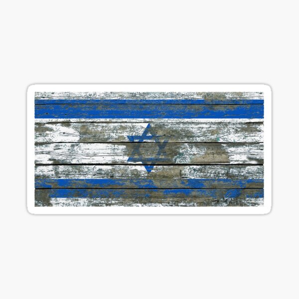 "Flag of Israel on Rough Wood Boards Effect" Sticker for Sale by ...