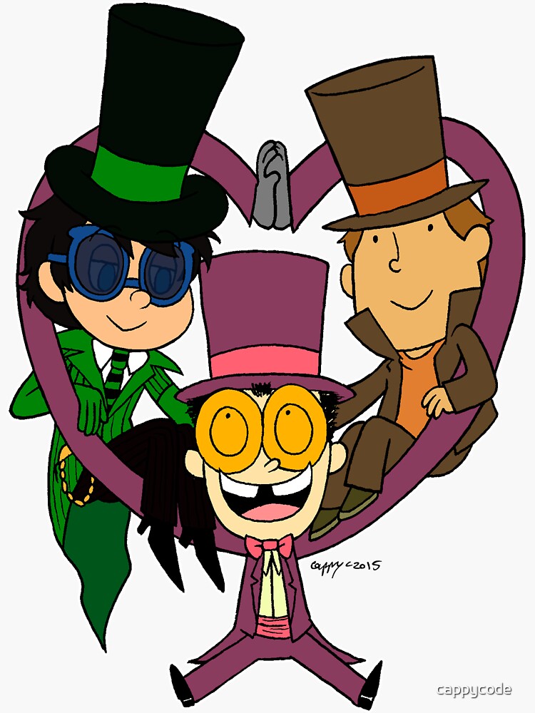 "Top Hat Heart" Sticker by cappycode | Redbubble