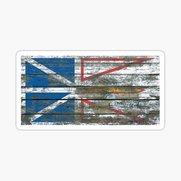 "Flag of Newfoundland on Rough Wood Boards Effect" Sticker for Sale by ...