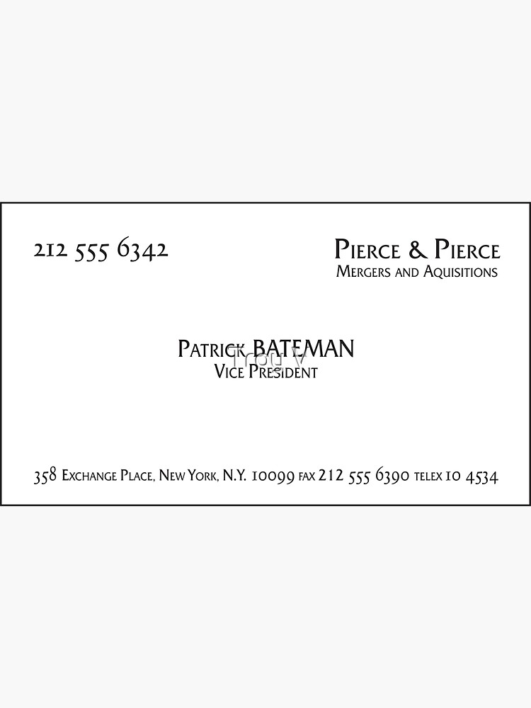 Patrick Bateman Card Template