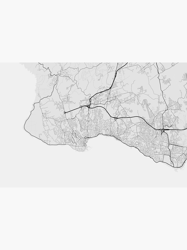 "Cascais, Portugal Map. (Black on white)" Sticker by Graphical-Maps ...