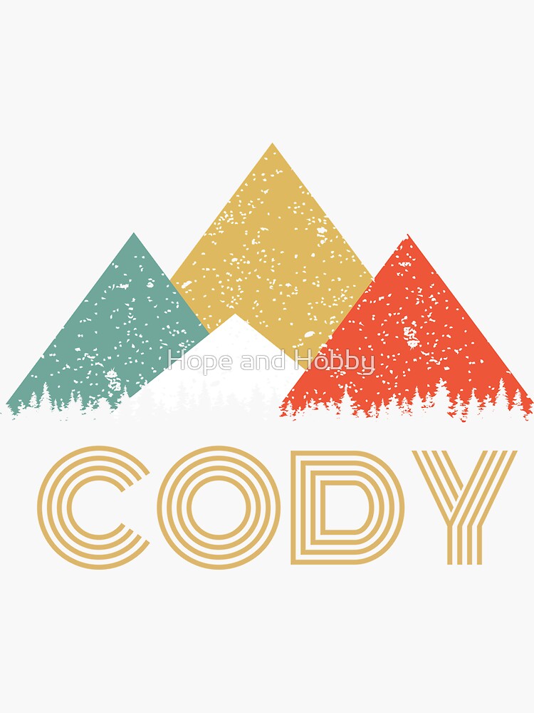 "Retro City of Cody Mountain Shirt" Sticker for Sale by tedmcory ...