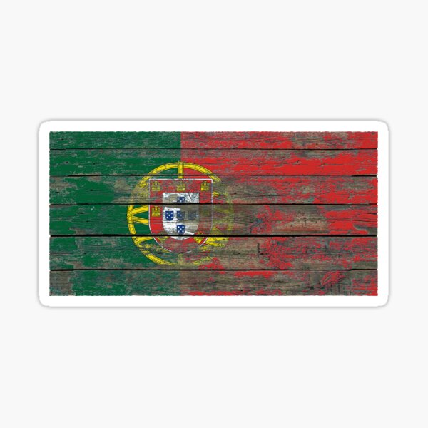 "Flag of Portugal on Rough Wood Boards Effect" Sticker for Sale by ...