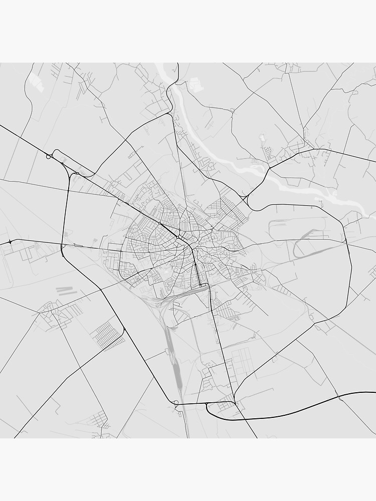 "Ploiesti, Romania Map. (Black on white)" Sticker for Sale by Graphical ...