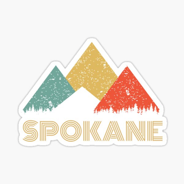 "Retro City of Spokane Mountain Shirt" Sticker for Sale by tedmcory ...