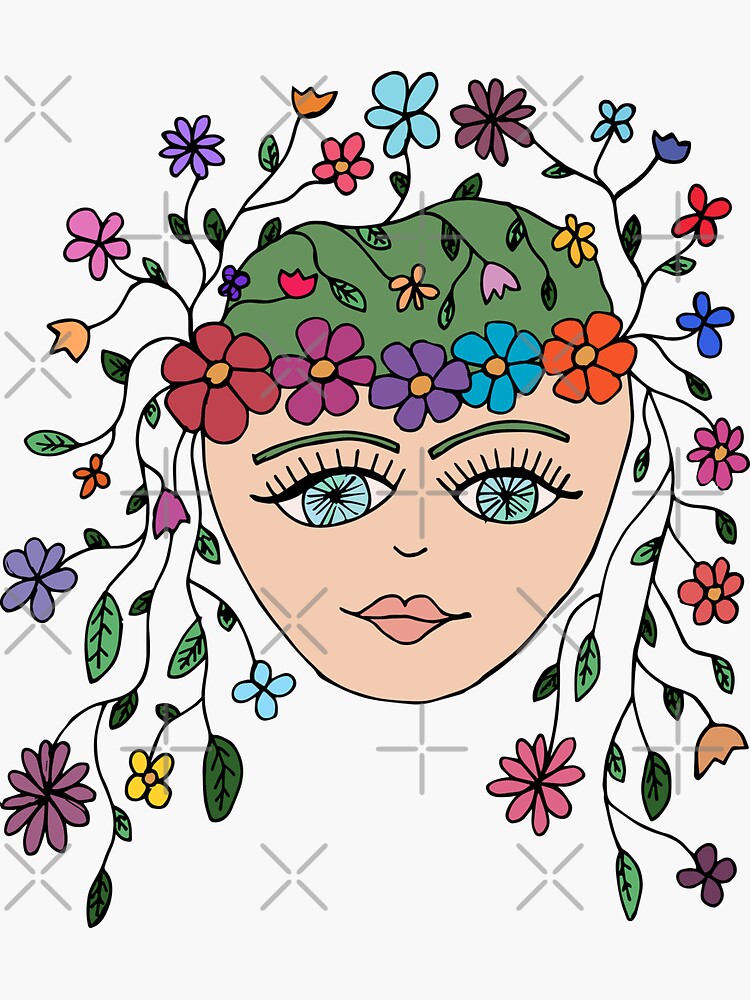 "The Original Flower Child aka HIPPY" Sticker for Sale by mlleruta ...