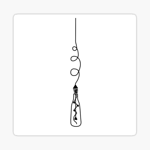 "Simple Hanging Light Bulb" Sticker for Sale by eknicole | Redbubble