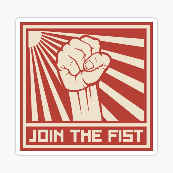 Join The Fist Stickers | Redbubble