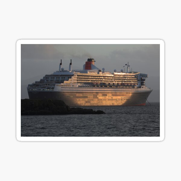 "RMS Queen Mary 2 at Sunset" Sticker for Sale by bogha-frois | Redbubble