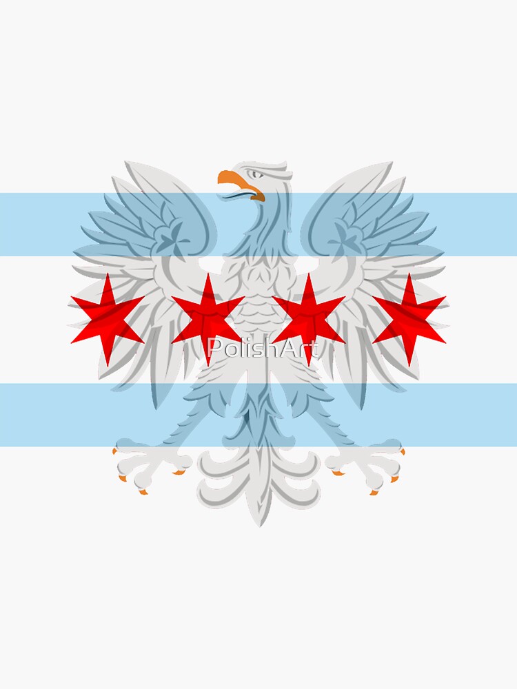 "Polish Eagle Chicago Flag" Sticker for Sale by PolishArt | Redbubble