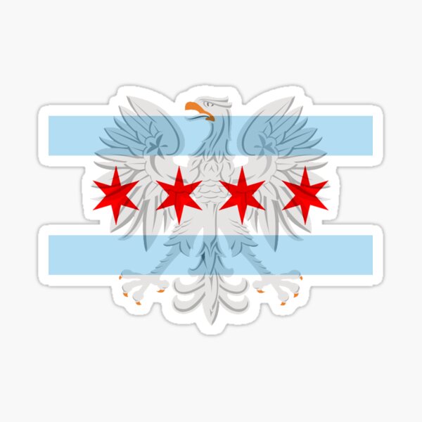 "Polish Eagle Chicago Flag" Sticker for Sale by PolishArt | Redbubble