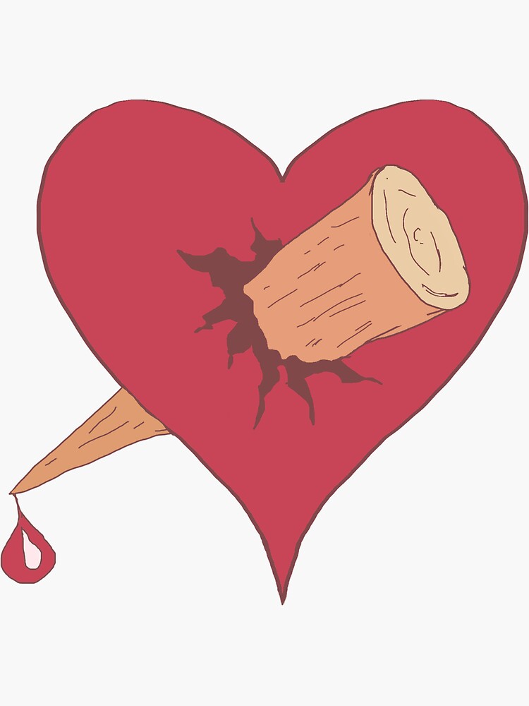 "Stake through the heart" Sticker for Sale by qonartist | Redbubble