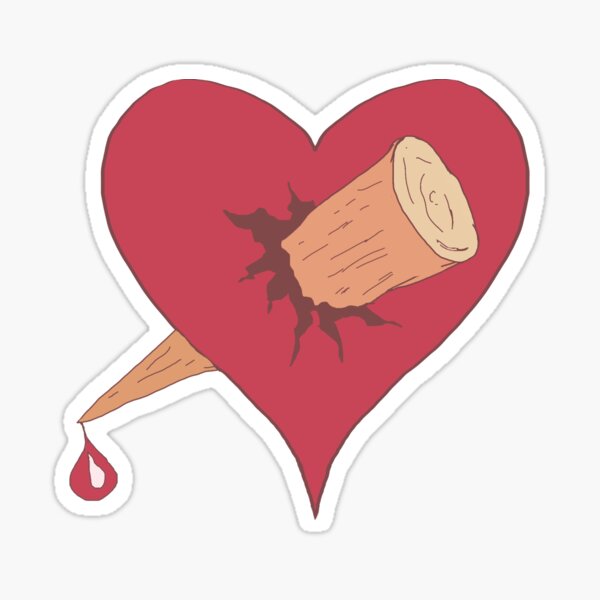 "Stake through the heart" Sticker for Sale by qonartist | Redbubble