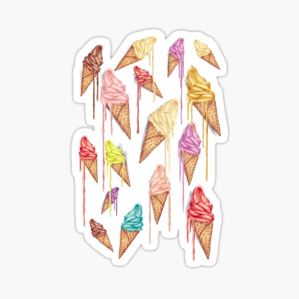 "Melted ice creams" Sticker by mikekoubou | Redbubble