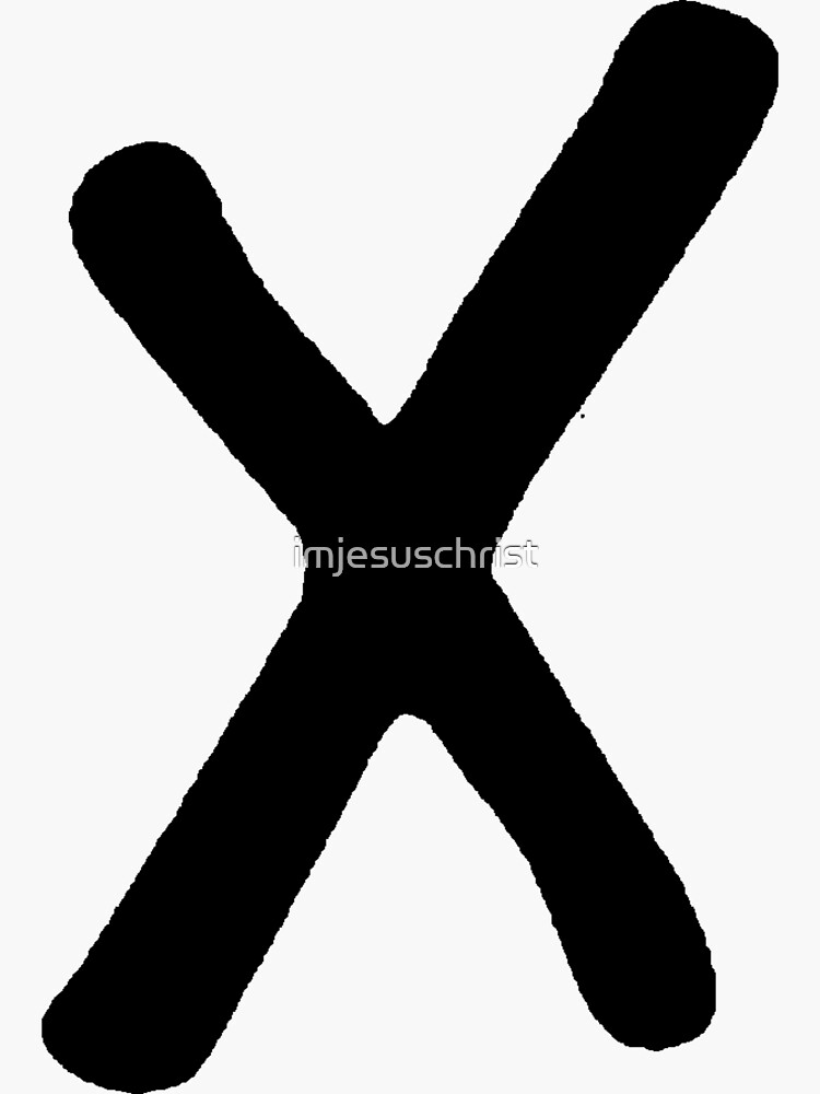 "X [BLACK]" Sticker for Sale by imjesuschrist | Redbubble