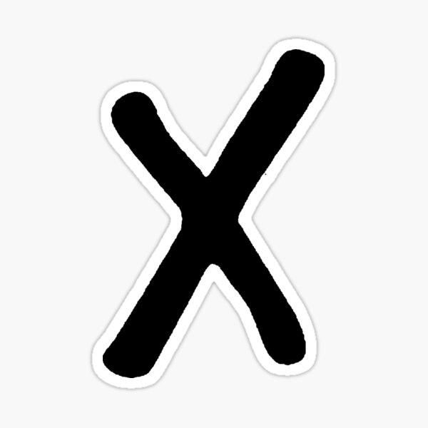 "X [BLACK]" Sticker for Sale by imjesuschrist | Redbubble