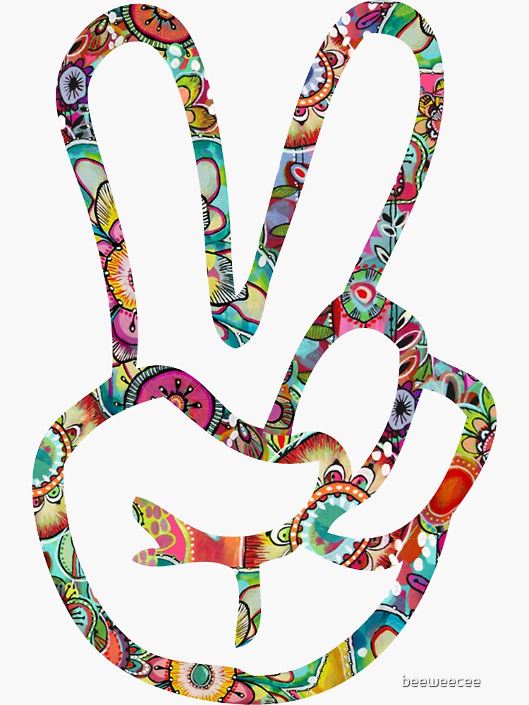 "Peace Sign Hand" Sticker for Sale by beeweecee | Redbubble