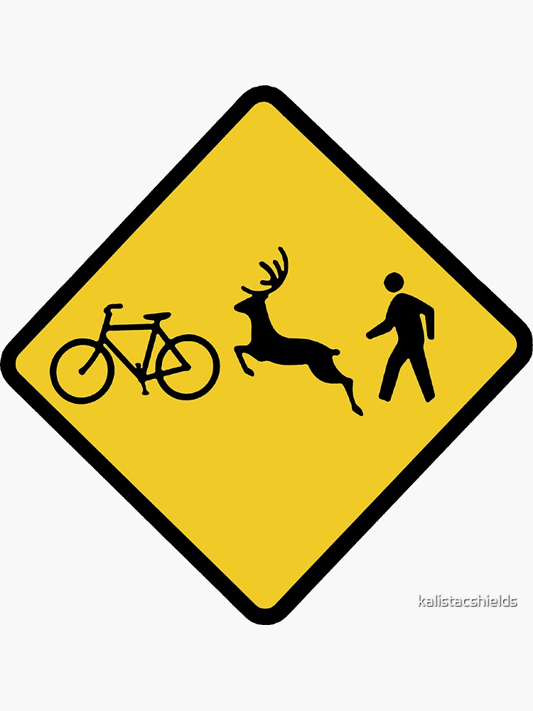 "bikes deer people" Sticker for Sale by kalistacshields | Redbubble