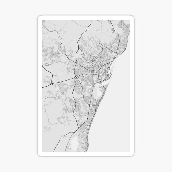 "Recife, Brazil Map. (Black on white)" Sticker for Sale by Graphical ...