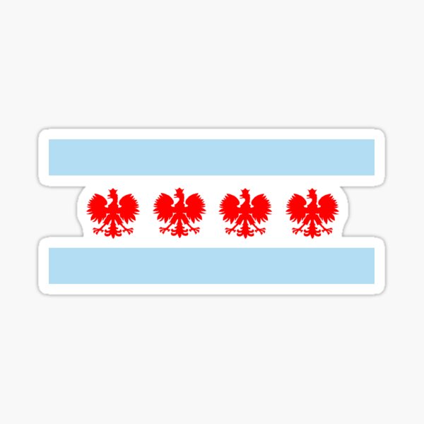 "Polish Chicago Flag" Sticker by frittata | Redbubble