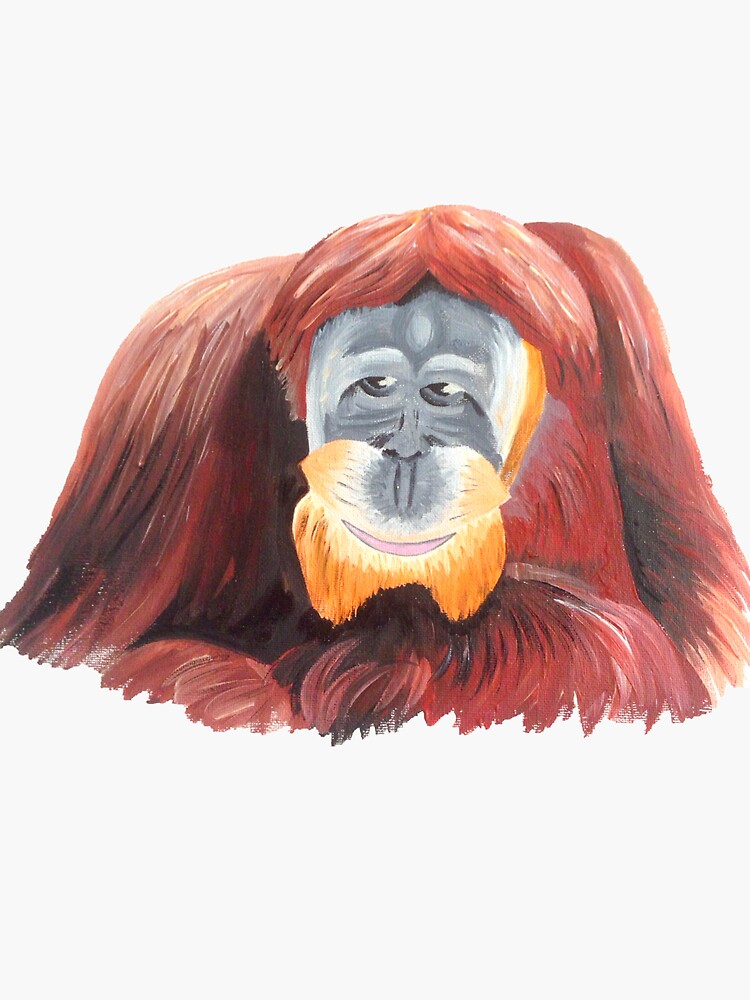 "Orangutan" Sticker for Sale by popartbynatalie | Redbubble