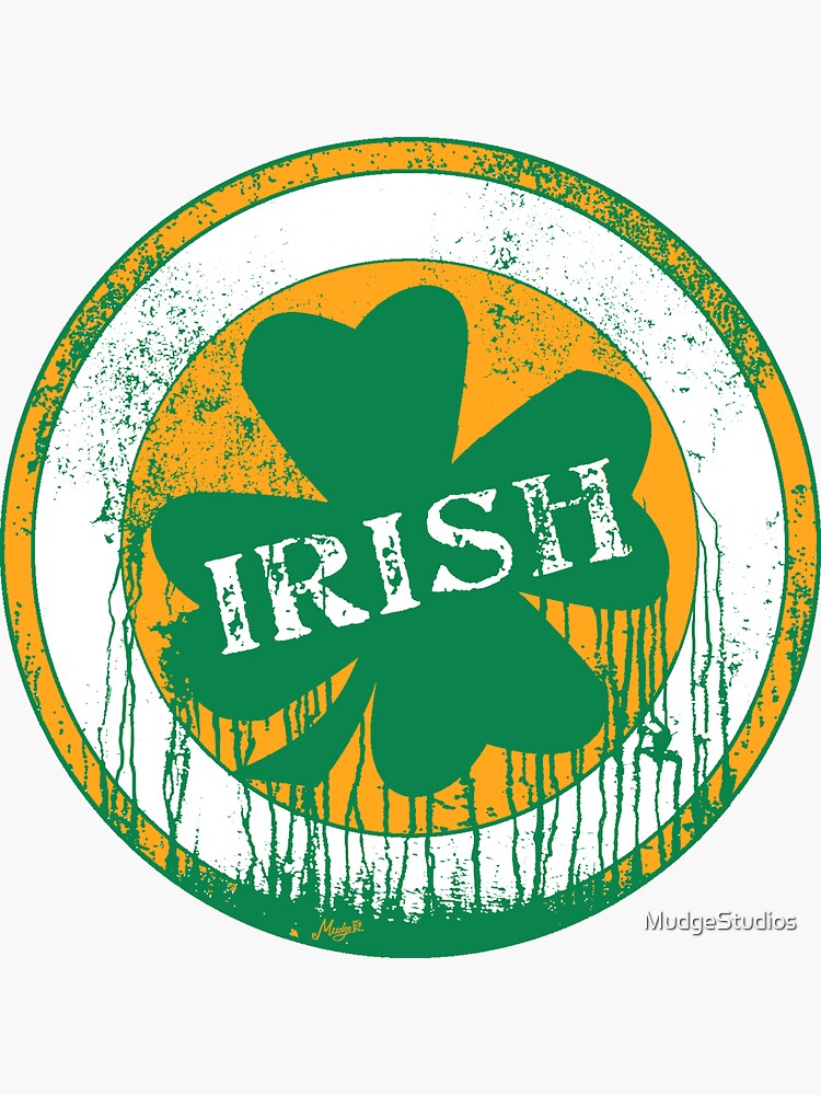 "Dripping Irish Shamrock St. Patrick's Day" Sticker by MudgeStudios ...