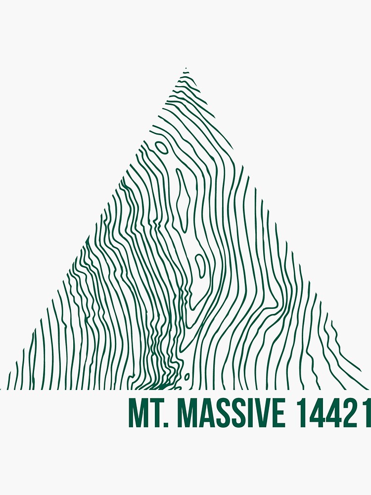 "Mount Massive Topo" Sticker for Sale by januarybegan | Redbubble