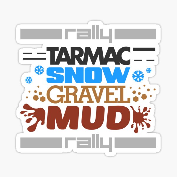 "Rally – tarmac snow gravel mud (4)" Sticker for Sale by PlanDesigner ...