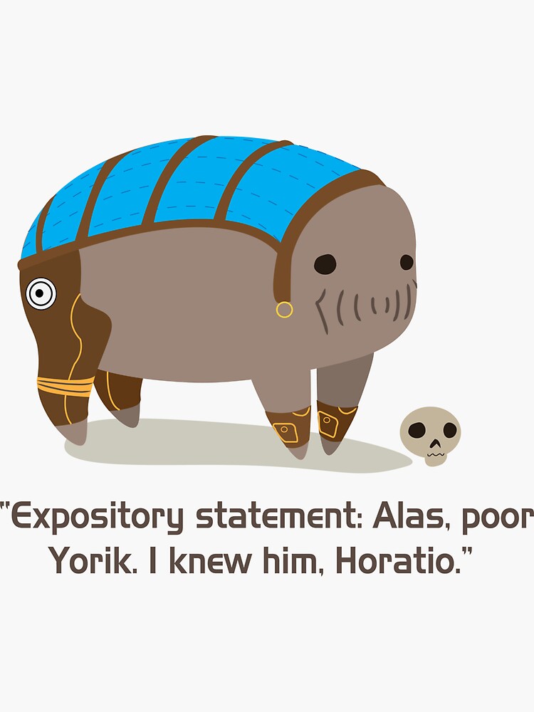 "Elcor Hamlet " Sticker for Sale by Peevelmouse | Redbubble