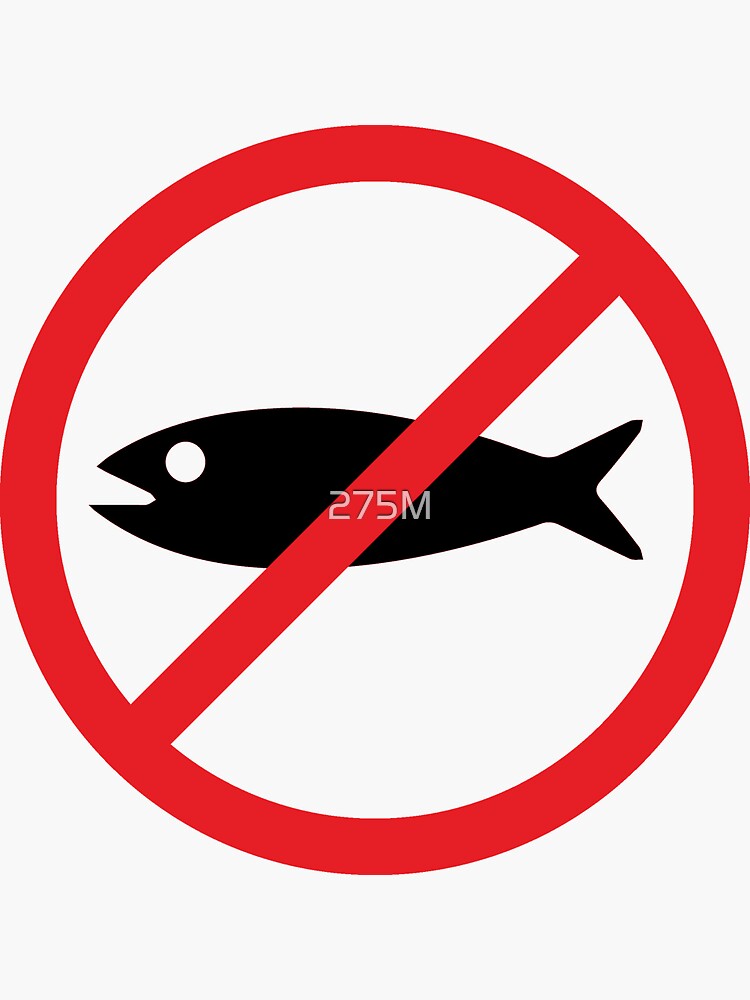 "No Fish" Sticker for Sale by 275M | Redbubble