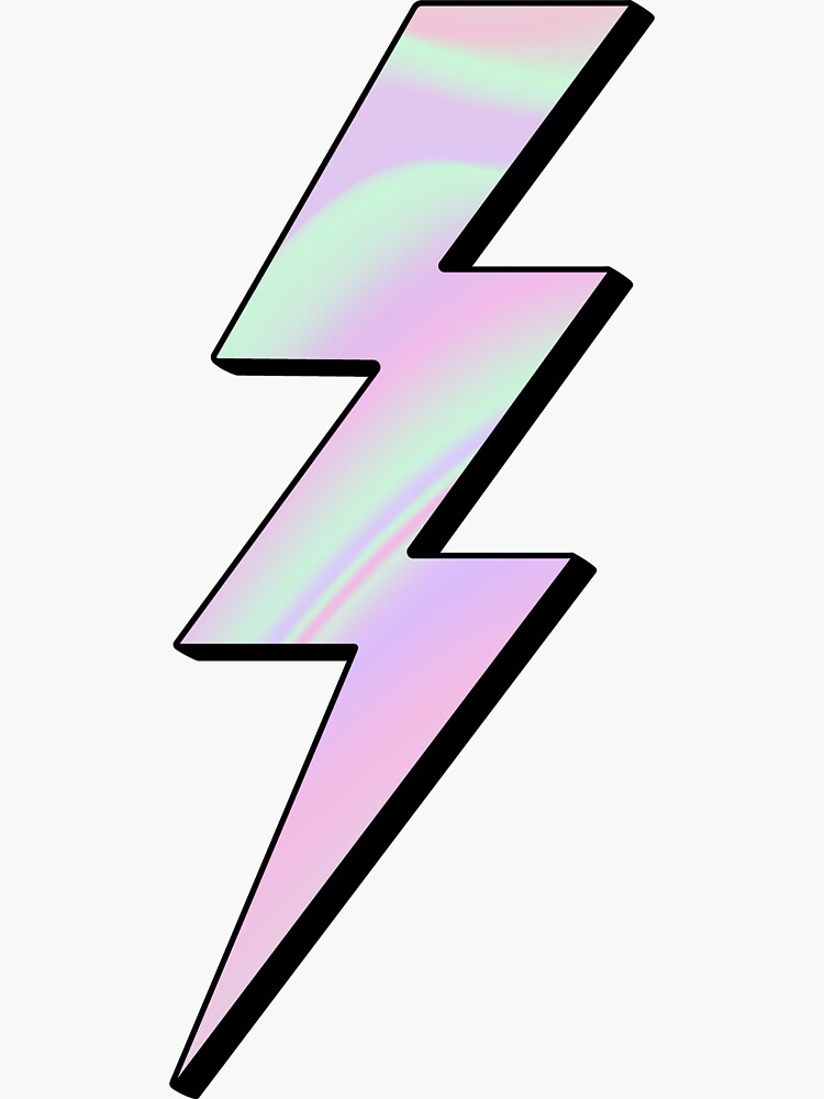 "Iridescent Lightning Bolt" Sticker for Sale by nic890m | Redbubble