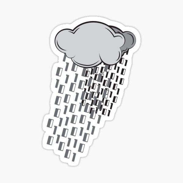 "Binary Rain" Sticker by mxclouti | Redbubble