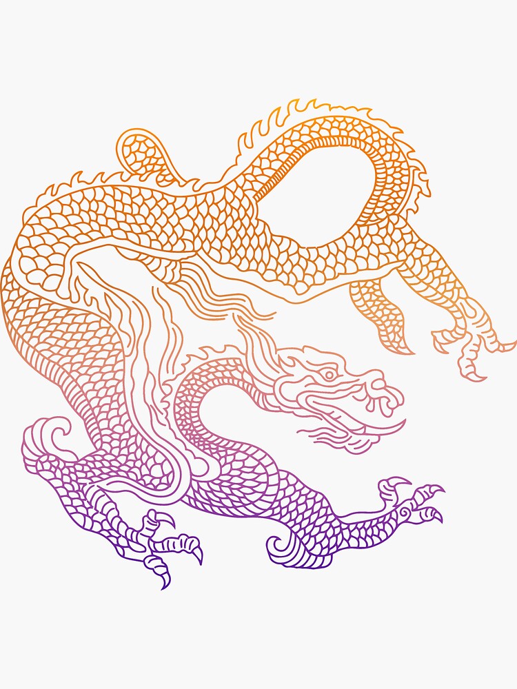 "Chinese Sun Dragon " Sticker for Sale by Illustratorial | Redbubble