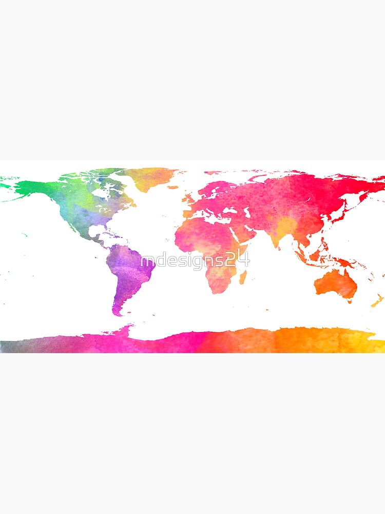 "Watercolor World Map" Sticker by mdesigns24 | Redbubble