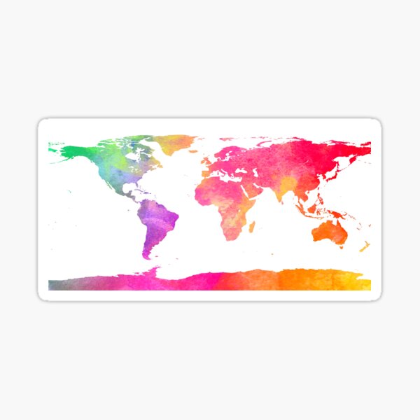 "Watercolor World Map" Sticker by mdesigns24 | Redbubble