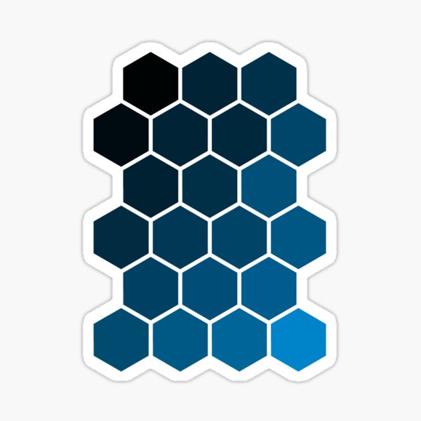 "Blue Hexagons" Sticker for Sale by helveticate | Redbubble