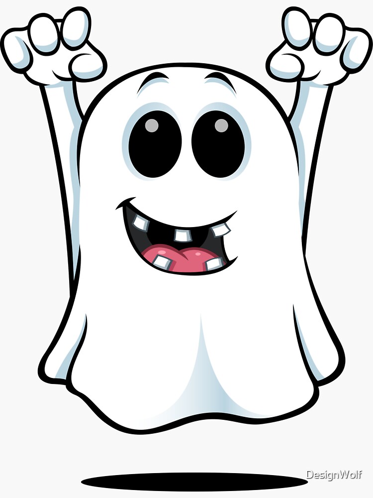 "Cartoon Ghost - With Gapped Teeth" Sticker for Sale by DesignWolf ...