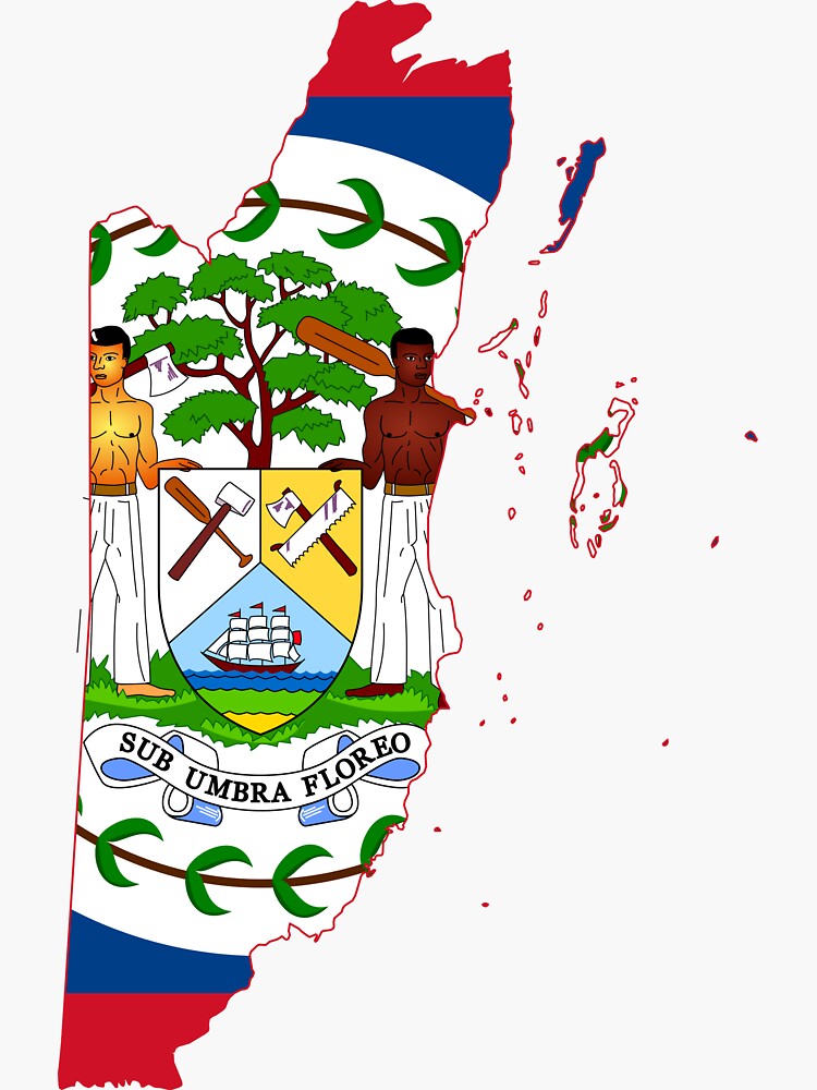 "Belize Flag Map " Sticker for Sale by abbeyz71 | Redbubble