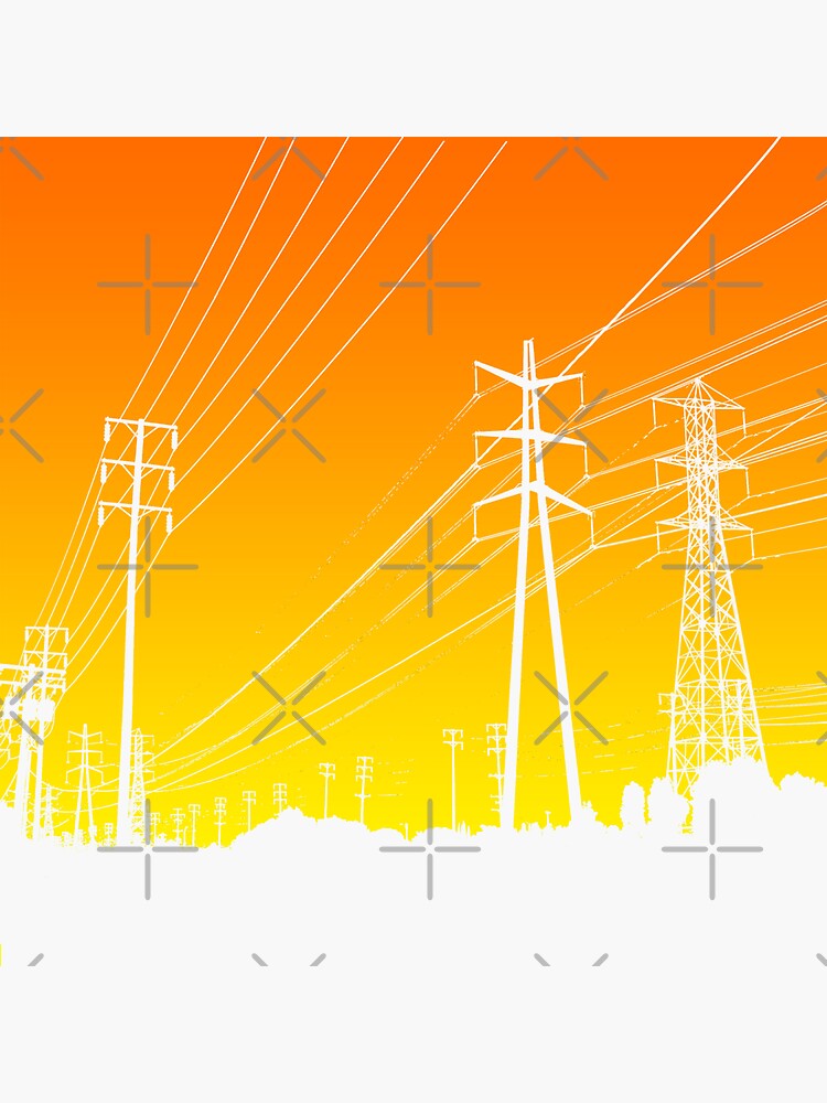 "Powerlines" Sticker for Sale by styleuniversal | Redbubble