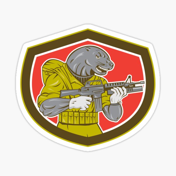"Navy Seal With Armalite Rifle Shield" Sticker for Sale by patrimonio ...