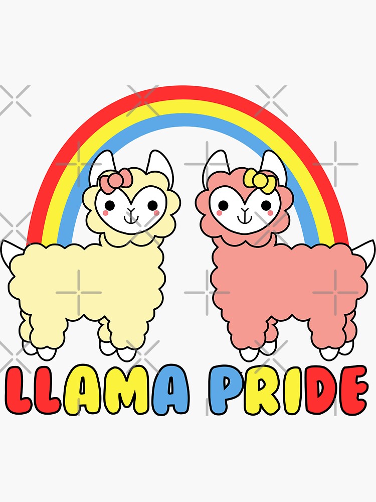 "Adorable Llama Pride Rainbow Lettering" Sticker for Sale by hellohappy ...