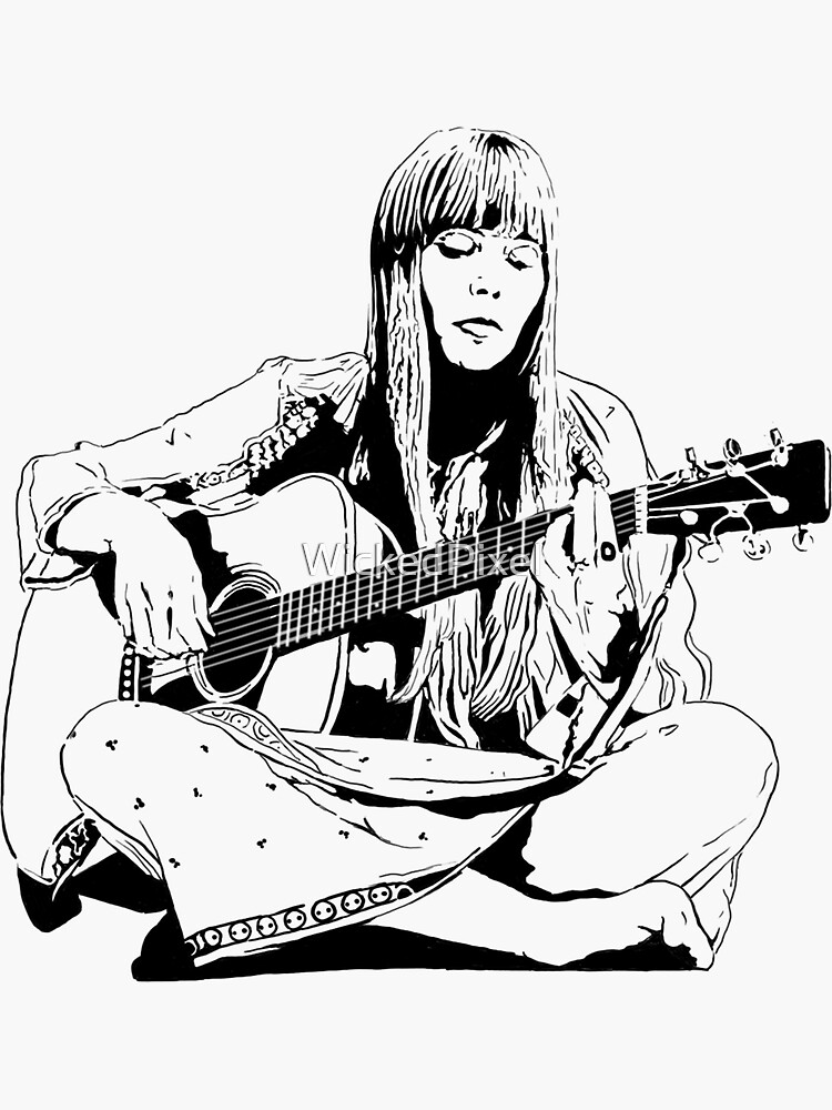 "Joni Mitchell - Line" Sticker for Sale by WickedPixel | Redbubble