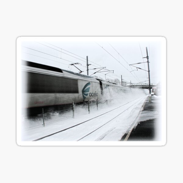 "Acela Express Sprays Snow! " Sticker for Sale by Jack McCabe | Redbubble